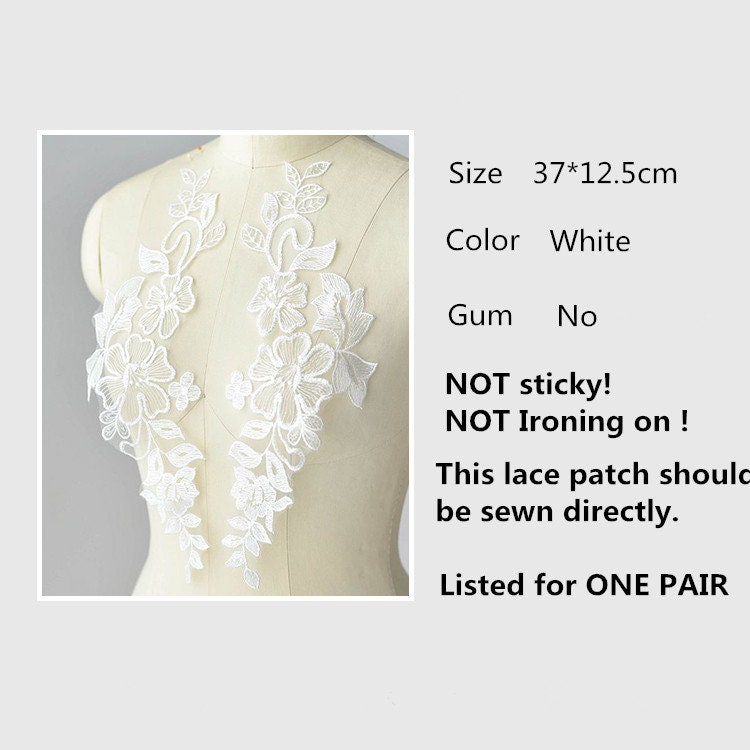 White Lace Patches Floral Lace Patch Applique for Wedding | Etsy