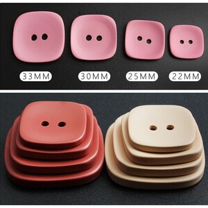 8pcs 14 Colors 2-hole Square Resin Buttons Fashion Square Sewing ...