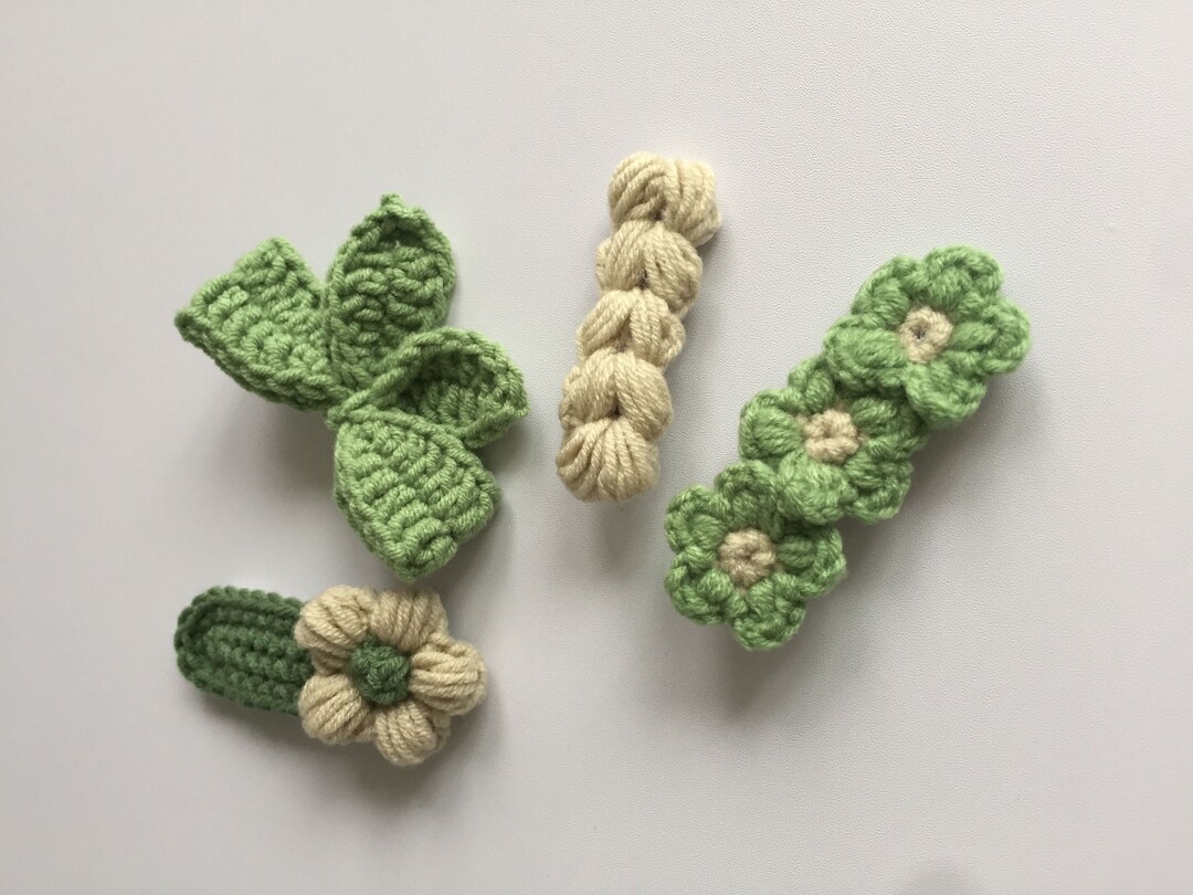 Crochet Adorable Cute Flower Clip Handmade Hair Pin Clip Sakura Clip ...