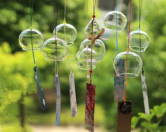 Two Pieces of JAPANESE Traditional Glass Furin Wind Bell Wind | Etsy