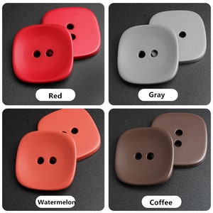 8pcs 14 Colors 2-hole Square Resin Buttons Fashion Square Sewing ...