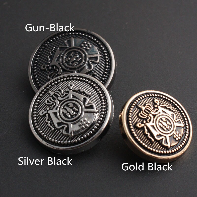6 Pieces Gold Silver Gun-black Crown Buttons Metal Buttons - Etsy