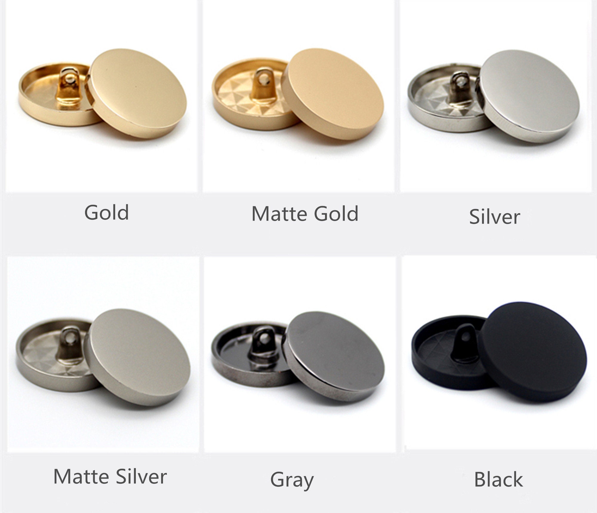 0.391.10 10mm28mm Round Metal Buttons Shiny - Etsy