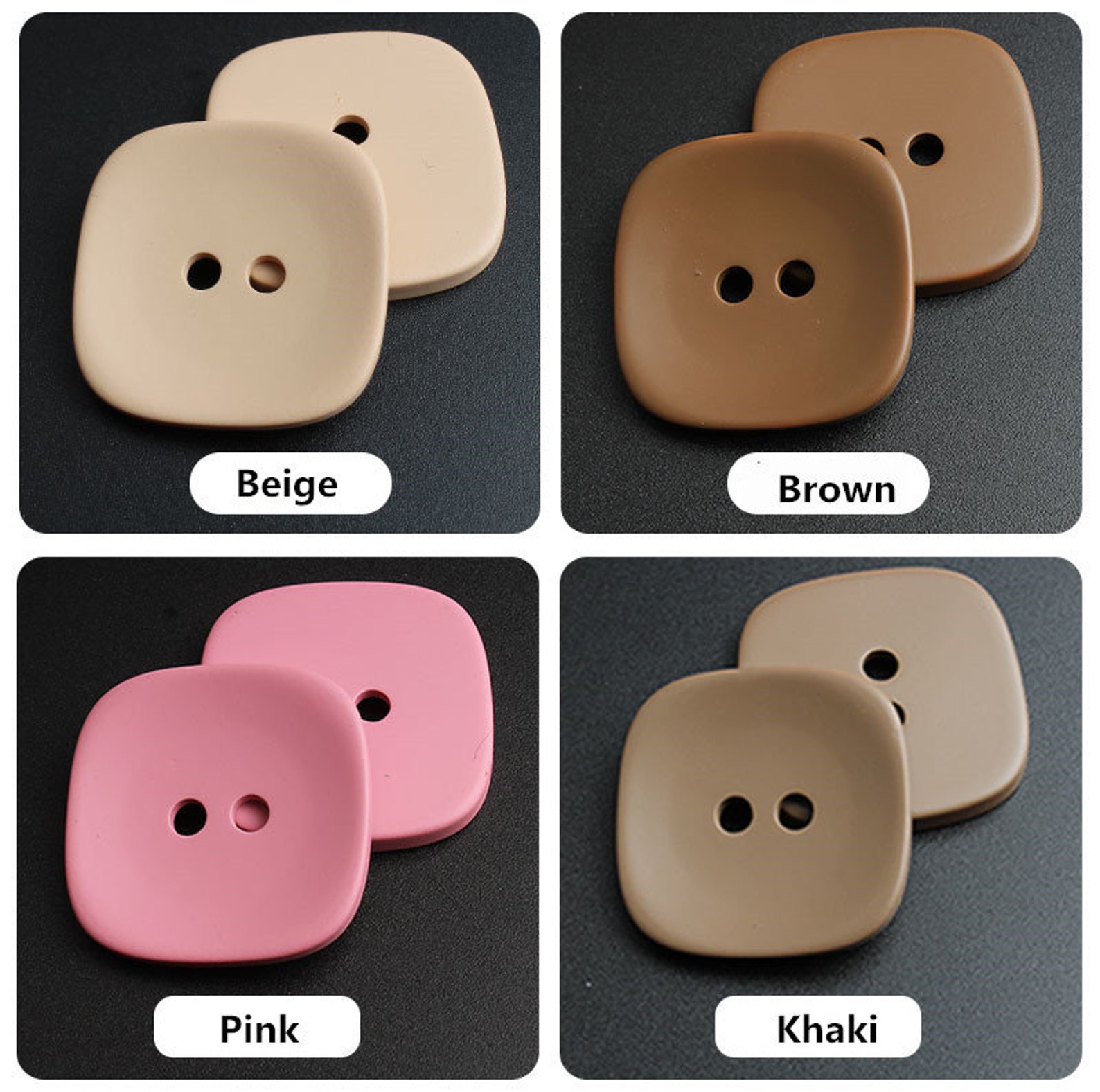 8pcs 14 Colors 2-hole Square Resin Buttons Fashion Square - Etsy