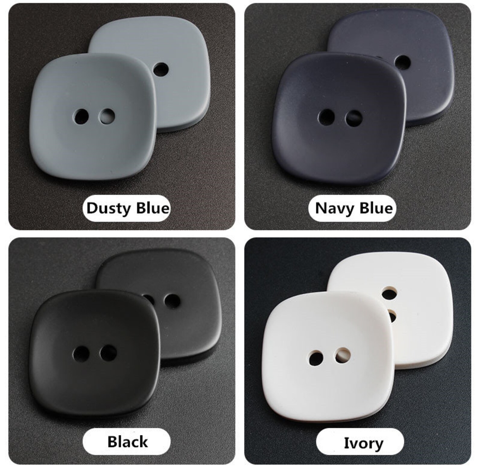 8pcs 14 Colors 2-hole Square Resin Buttons Fashion Square - Etsy