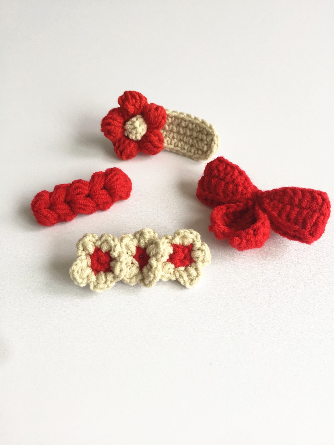 Crochet Adorable Cute Flower Clip Handmade Hair Pin Clip - Etsy