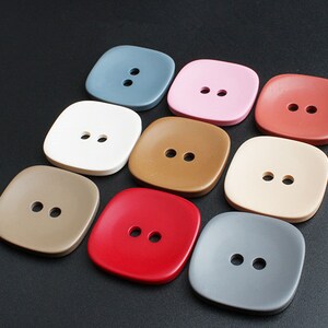 8pcs 14 Colors 2-hole Square Resin Buttons Fashion Square Sewing ...