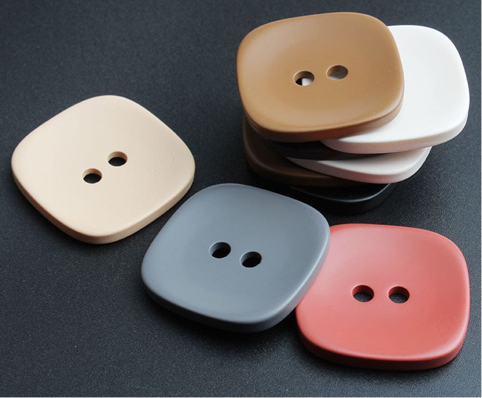 8pcs 14 Colors 2-hole Square Resin Buttons Fashion Square - Etsy
