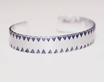 Hidden Message Textured Cuff Bracelet Hand Stamped | Etsy