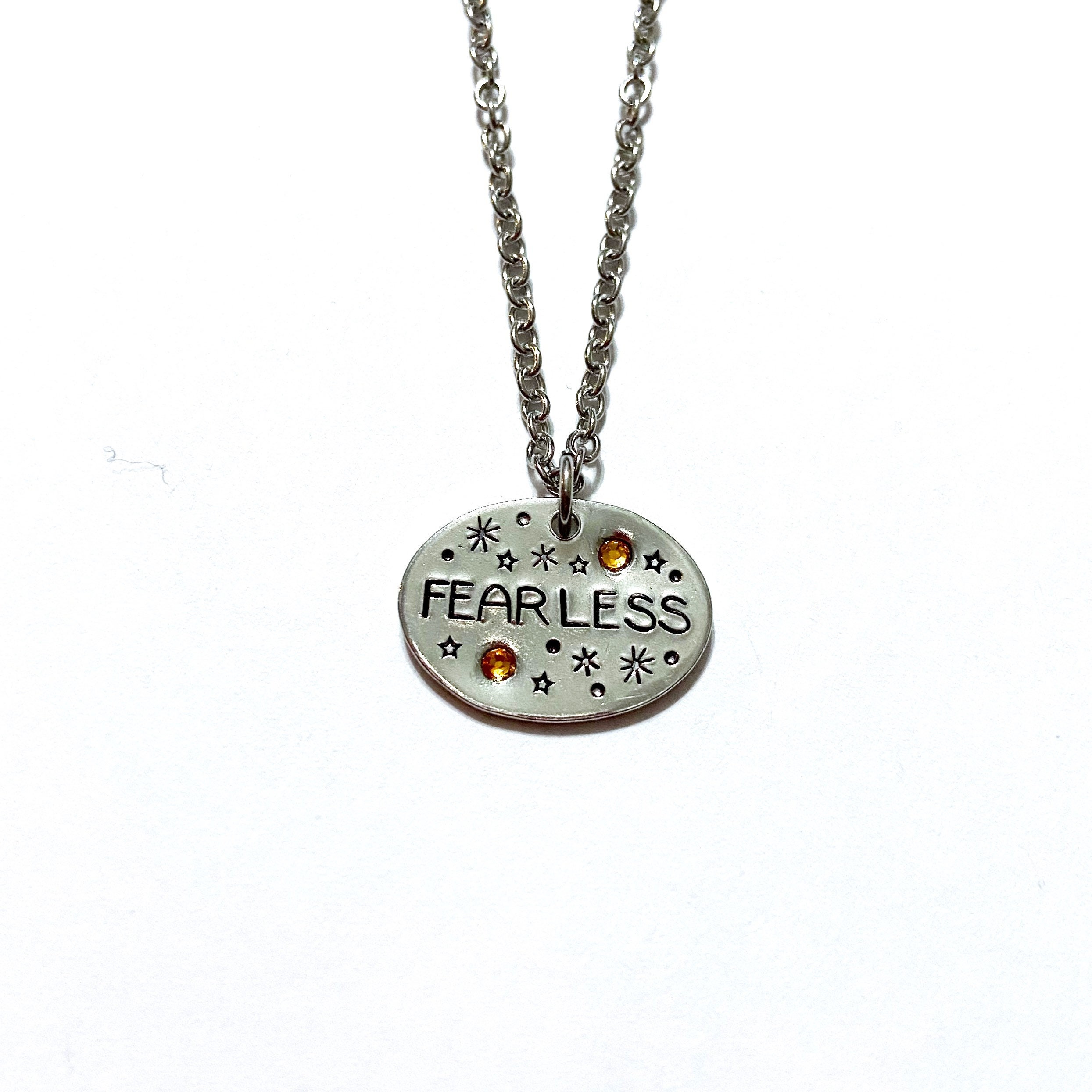 Fearless Necklace Hand Stamped | Etsy
