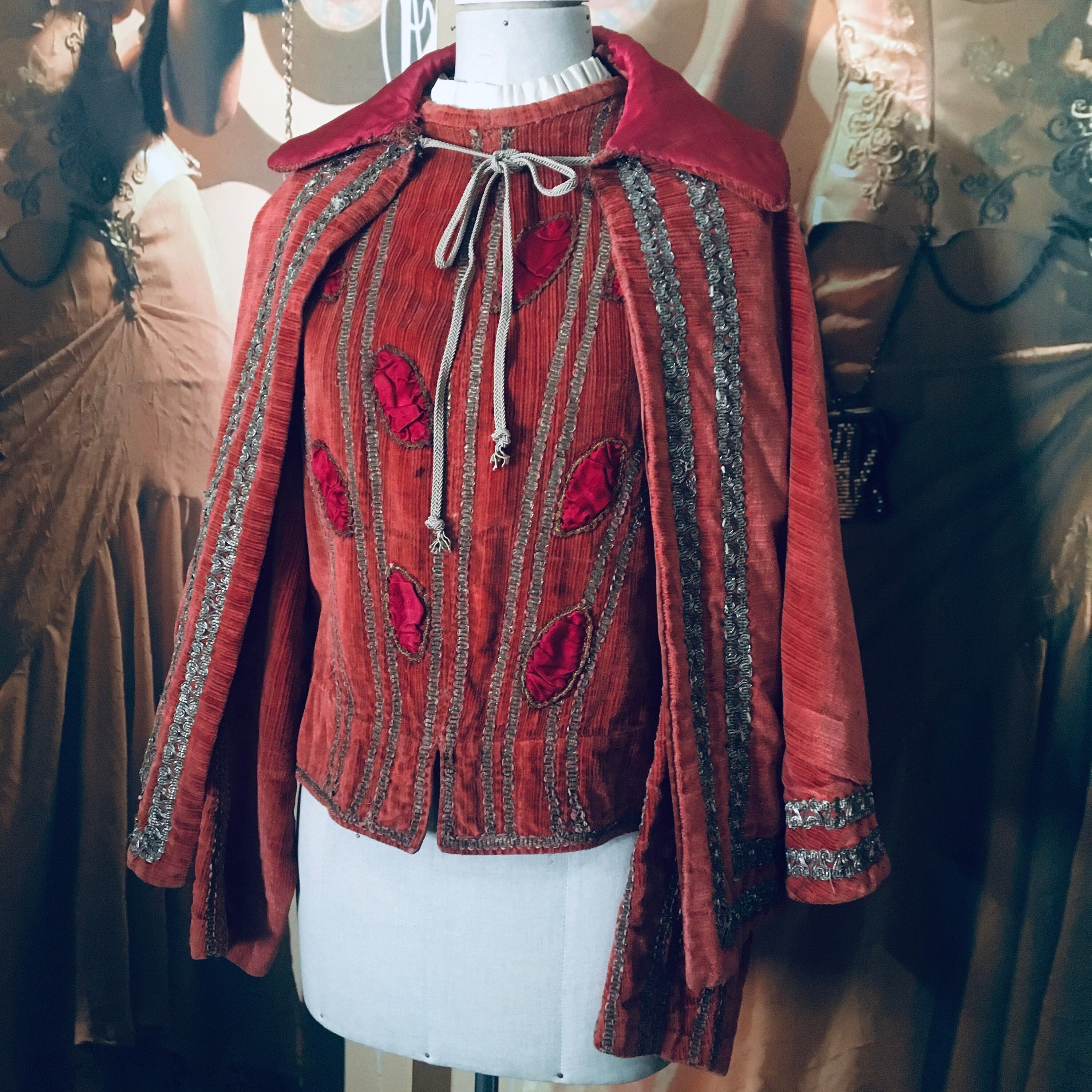 Antique 19th Century 2 Piece Theater Costume Velvet Jacket and Matching ...