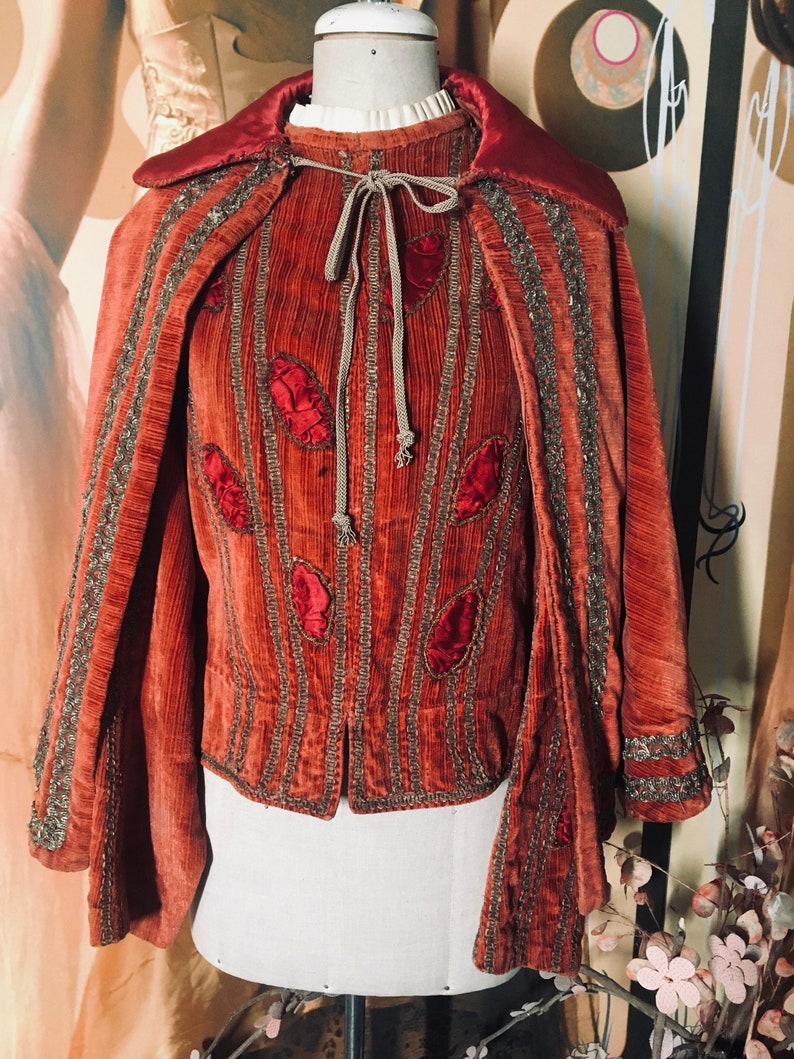 Antique 19th Century 2 Piece Theater Costume Velvet Jacket and Matching ...