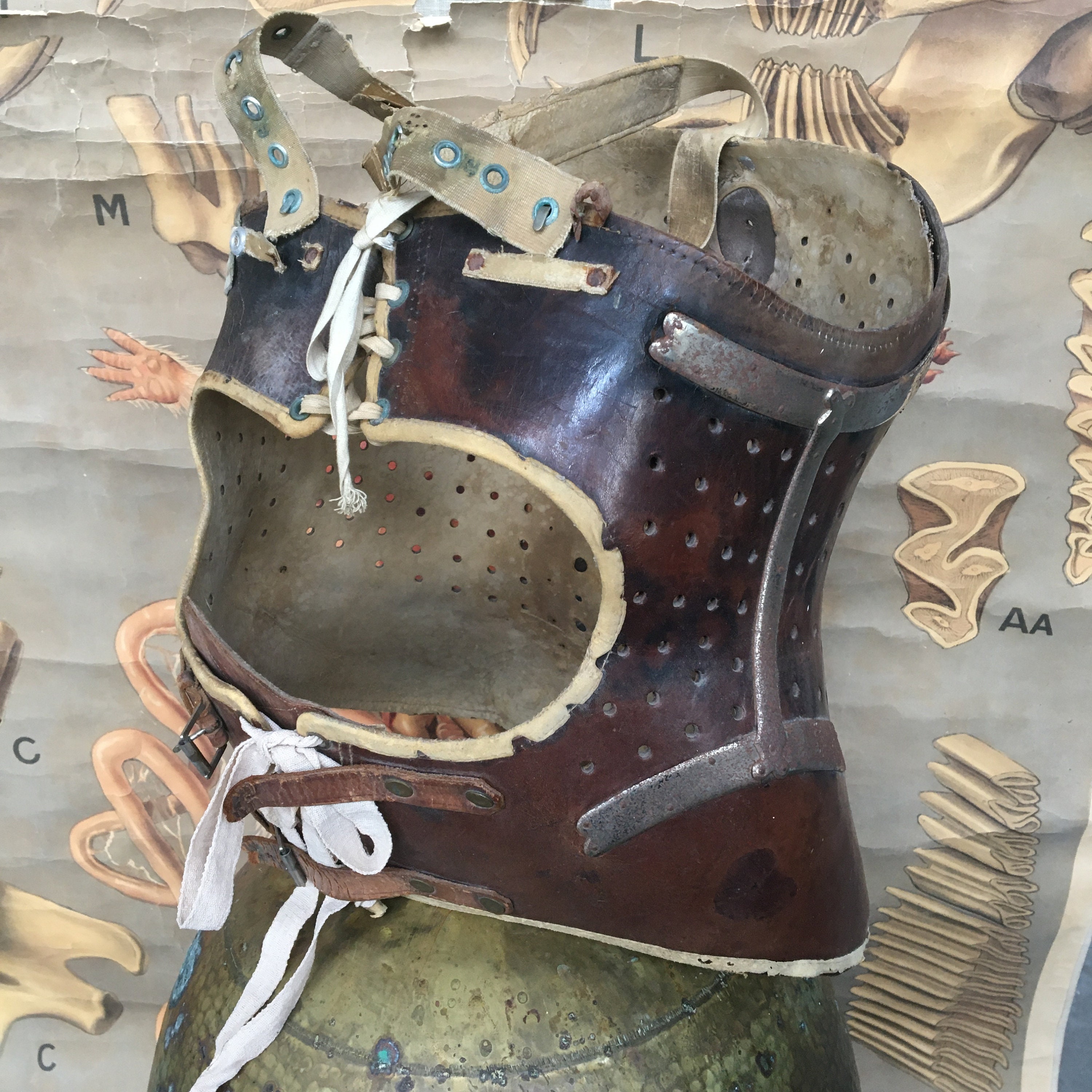 Antique 1800s Medical Leather Orthopaedic Corset Corrective Posture ...