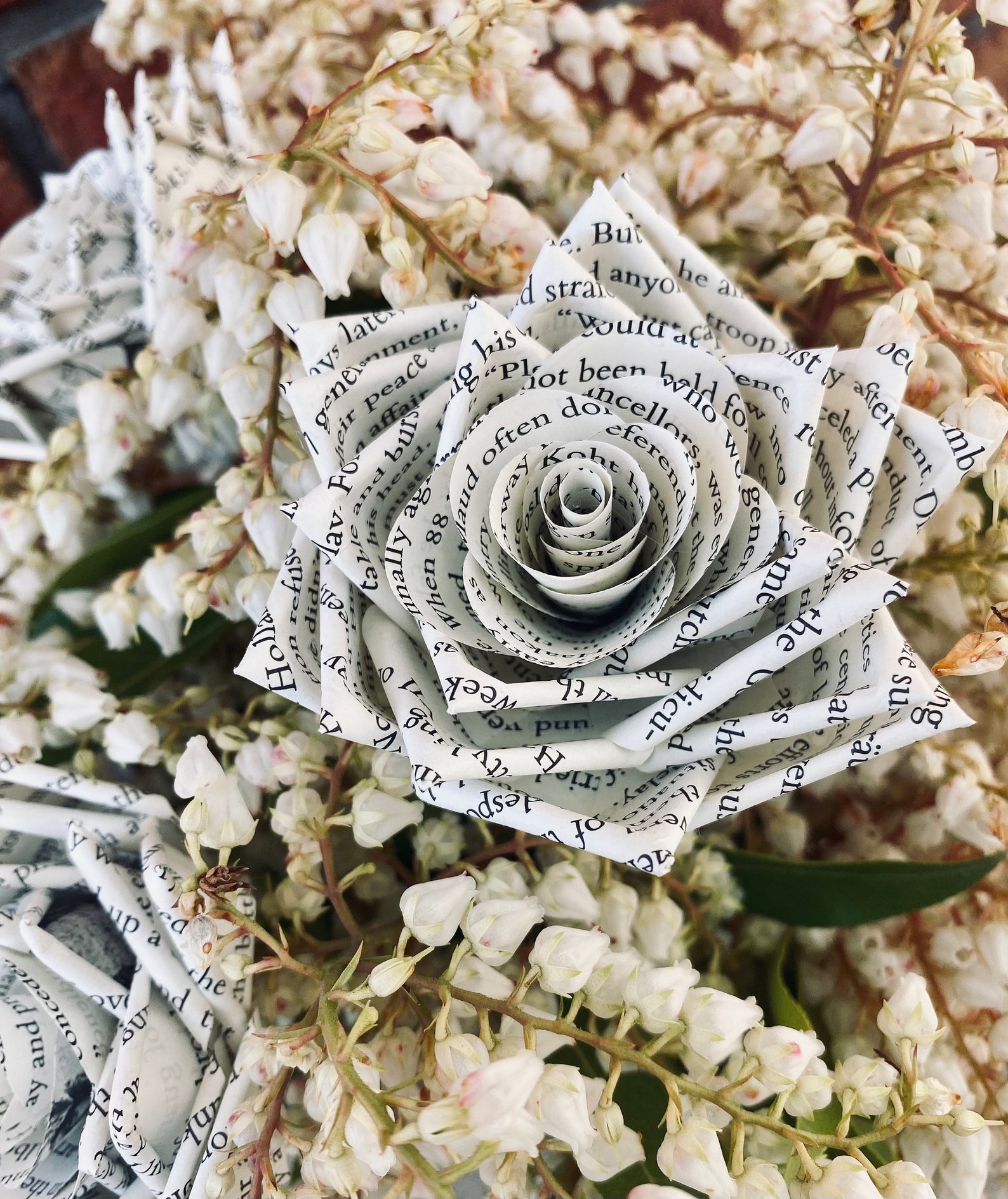 Book Page Roses Paper Flowers - Etsy