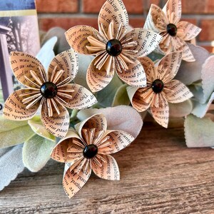 Limited Edition Origami Paper Book Page Flowers Made From the Notebook ...
