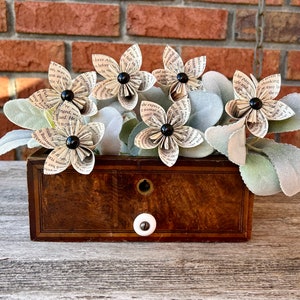 Limited Edition Origami Paper Book Page Flowers Made From the Notebook ...