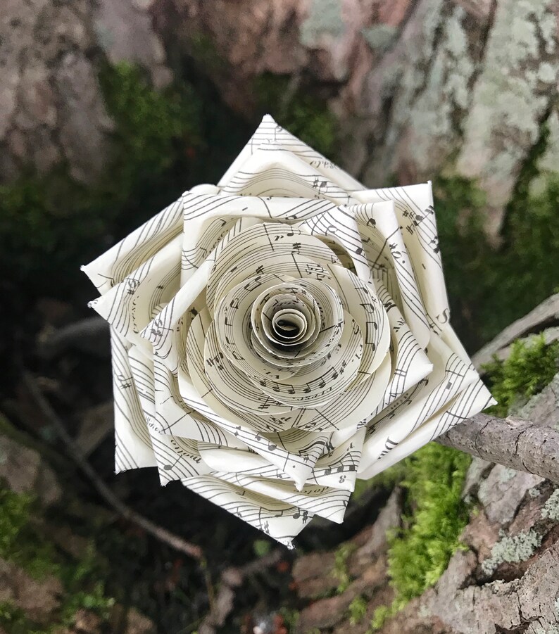 Sheet Music Roses Handmade Paper Flowers | Etsy