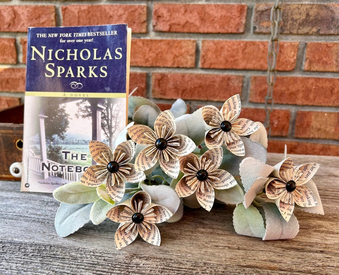 Limited Edition Origami Paper Book Page Flowers Made From the Notebook ...