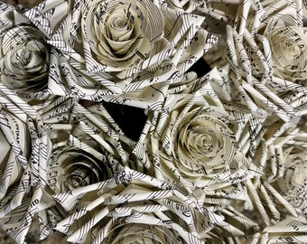 2 Handmade Sheet Music Paper Flowers Large Origami Custom - Etsy