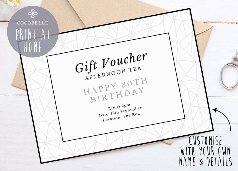 Editable Gift Voucher Printable File to Download - Etsy