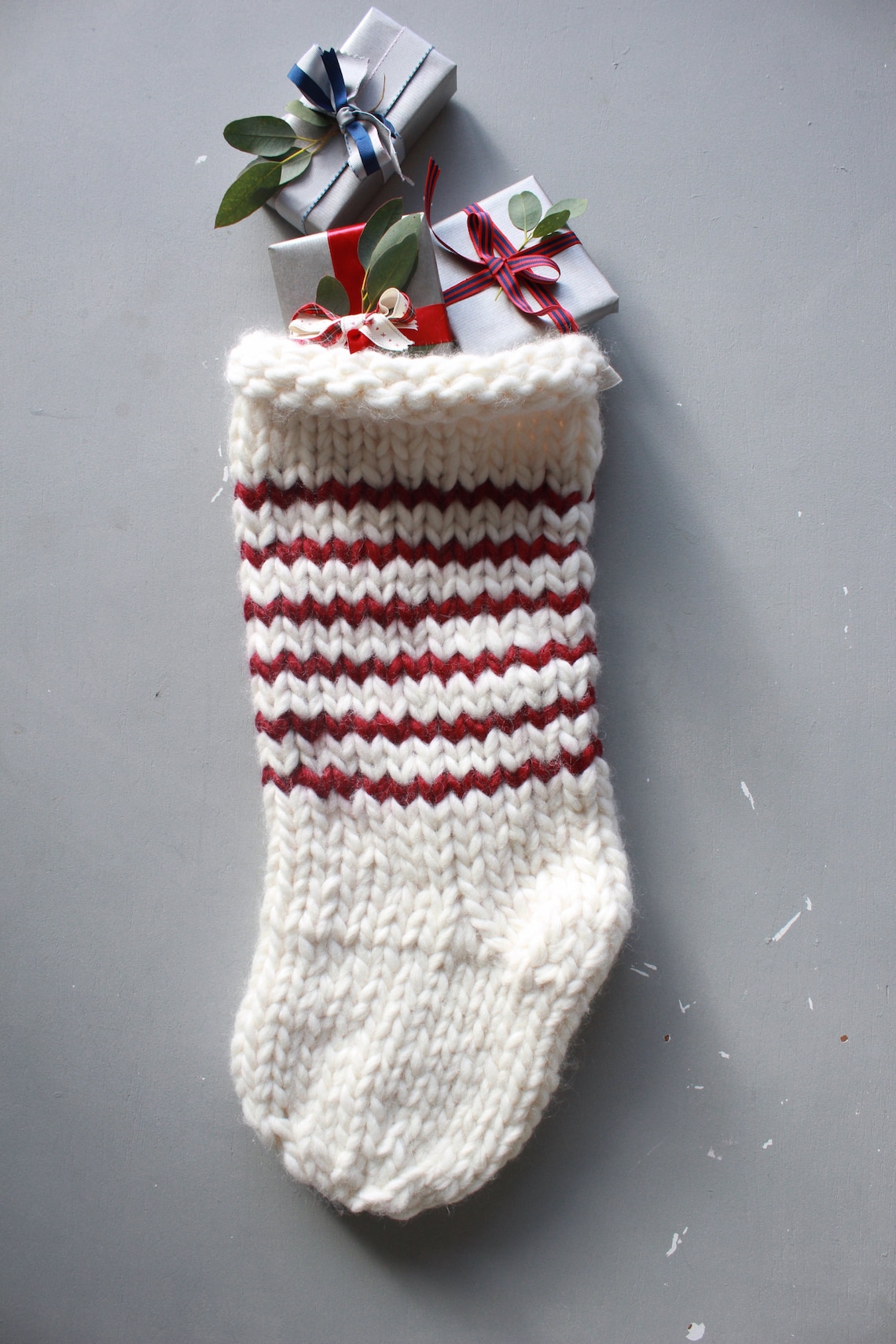 Knitted Stocking Pattern Only Oversized Mega Chunky Jumbo | Etsy Canada