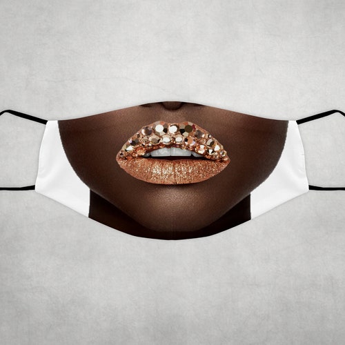 Caramel/african American Sexy Red Lips Face Mask | Etsy