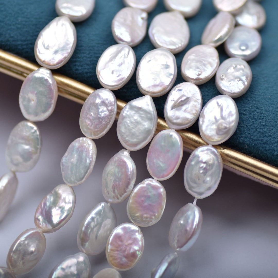 1 Strand Natraul Freshwater Broque Oval Pearl Beads,fresh Water Pearl ...