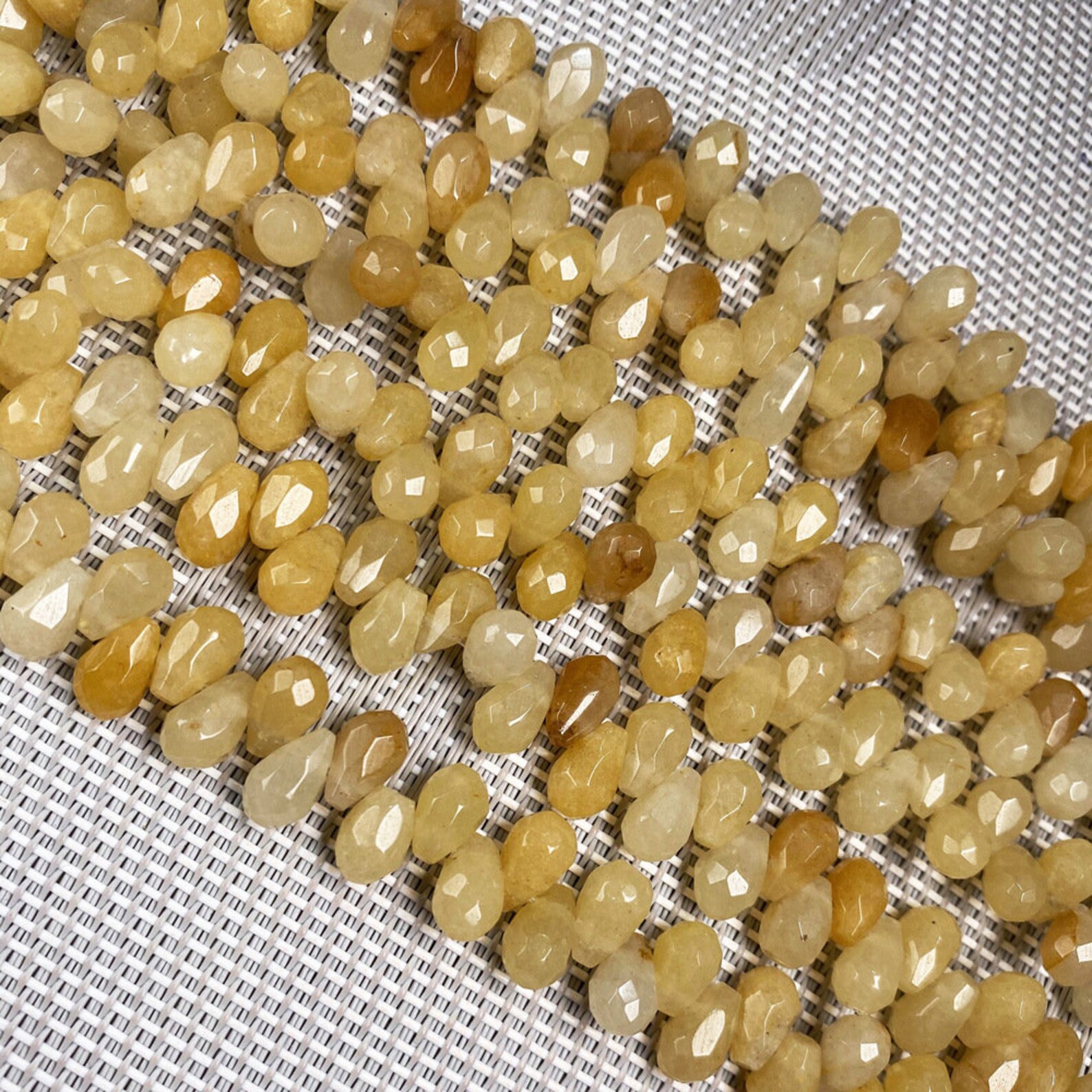 44pcs 6x9mm Water Drop Beads Faceted Natural Stone Beads Top - Etsy
