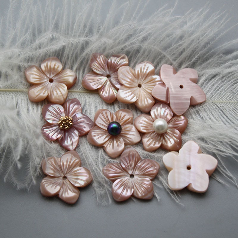 10pcs 16mm Natural MOP Flower Beads Mother of Pearl Carved | Etsy