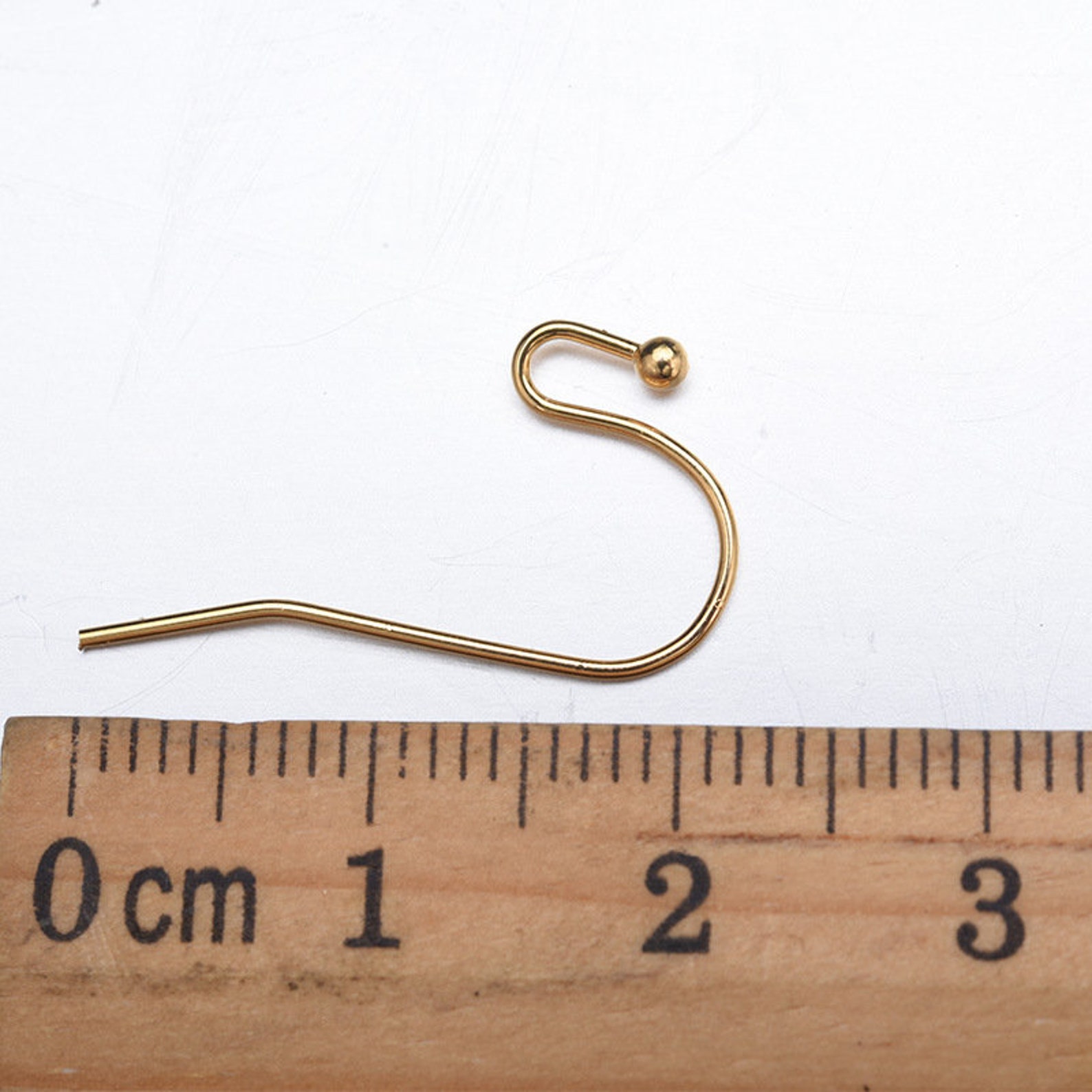 50pairs Real Gold Plated Brass Ear Hook Earring Hooks E070043 | Etsy