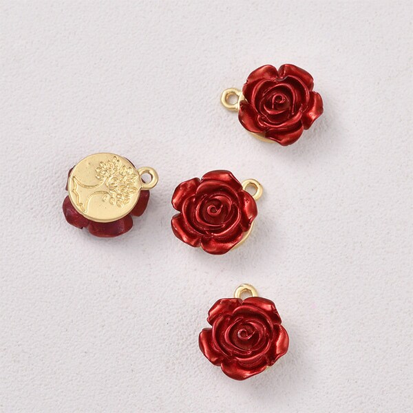 Rose Charm - Etsy