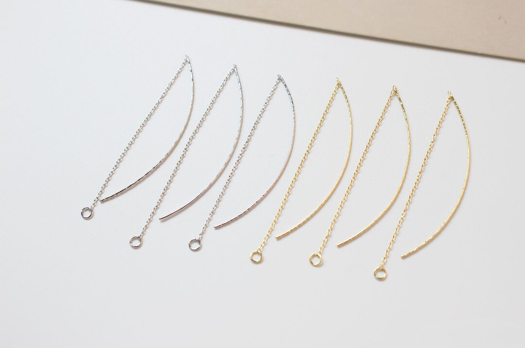 2pairs/5pairs 50mm 18K Gold Plated Brass Threader Earrings Chain ...