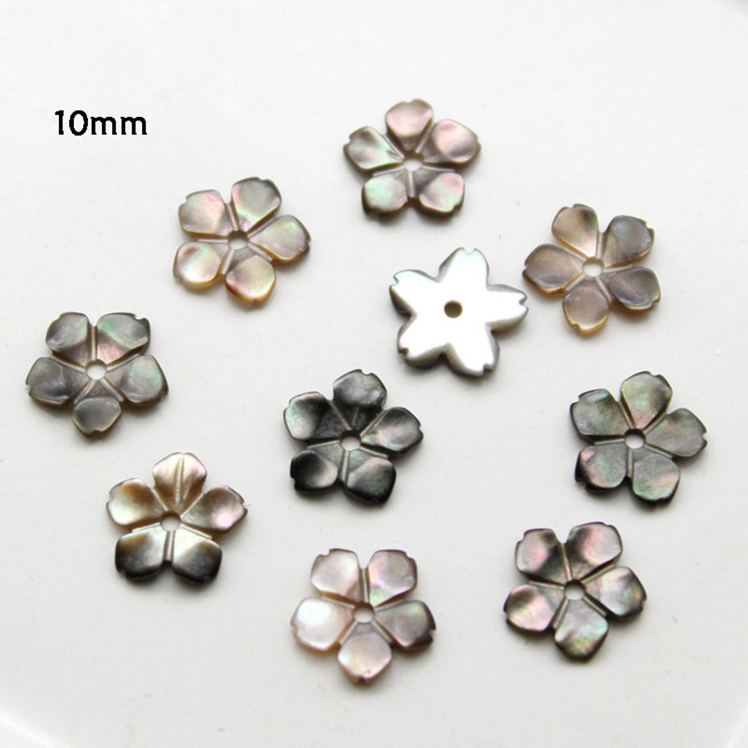 20pcs 10mm natural negro MOP flor abalorios madre de perla - Etsy España