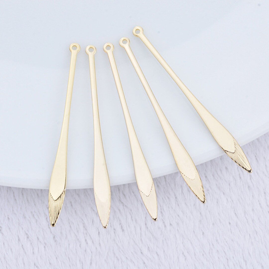 20pcs 48x4mm Real Gold Plated Brass Bar Stick Bar for Jewelry Making ...