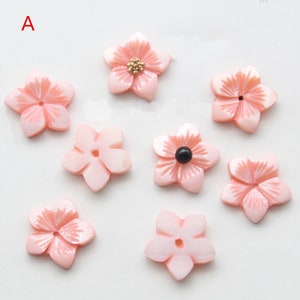 20pcs Natural Pink Shell Flower Beads Shell Carved Flower Beads B010108 ...