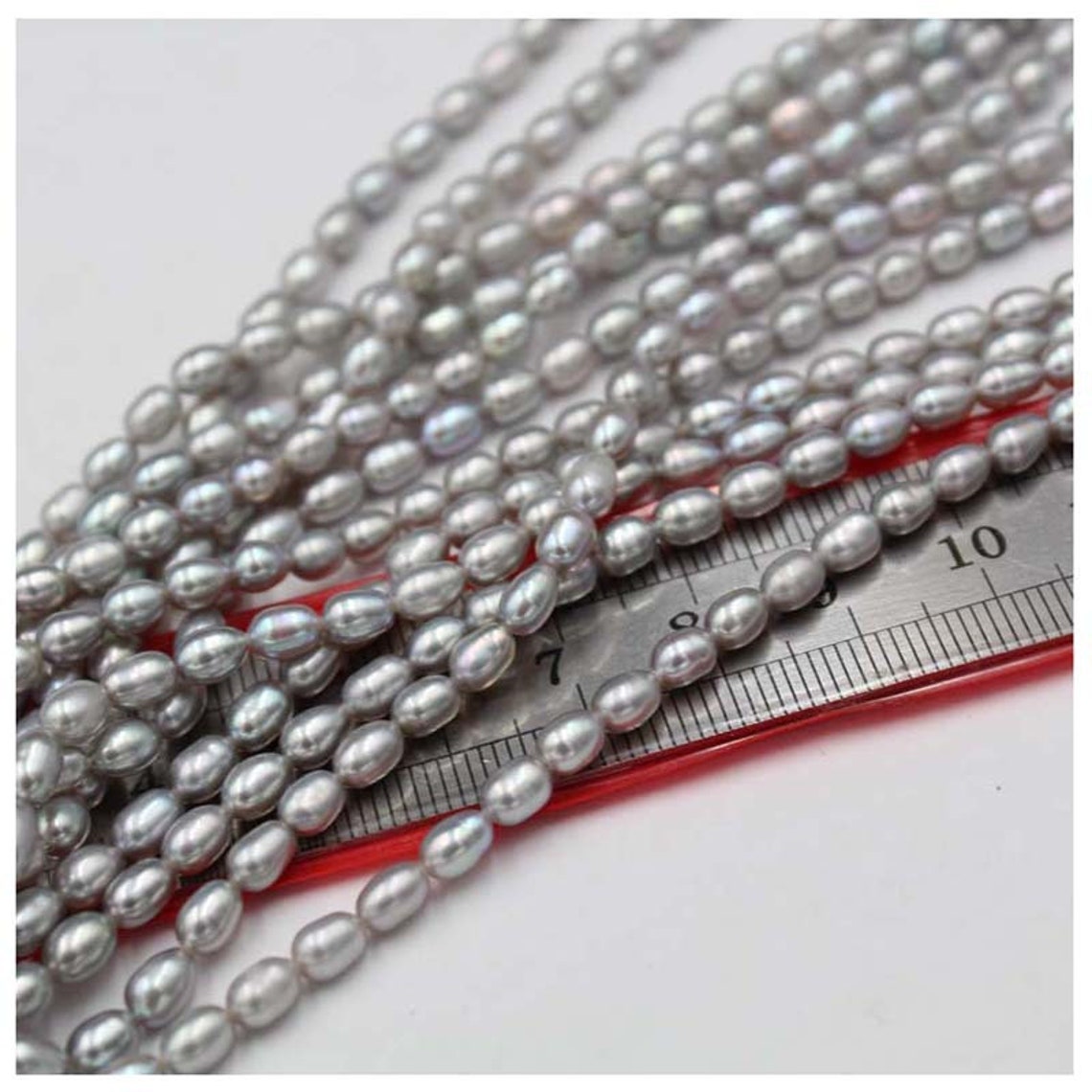 1 Strand 4-5mm Gray Freshwater Rice Pearlsfresh Water Pearl | Etsy