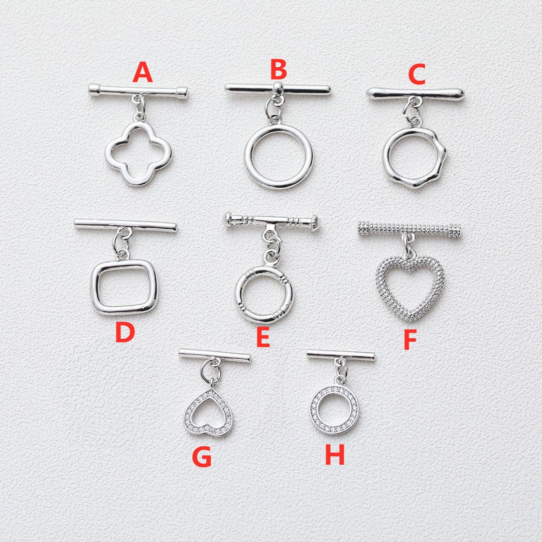 10sets Silver Plated Round OT Clasp Heart OT Clasp Geometry OT Clasp ...