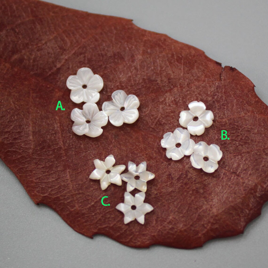 20pcs 6mm Natural White MOP Flower Beads Mother of Pearl - Etsy