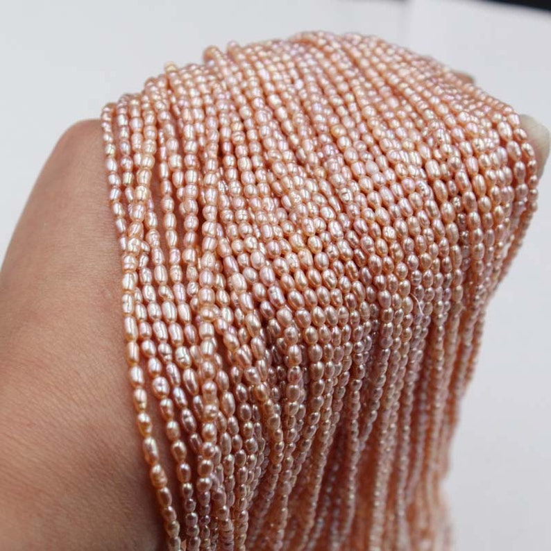 1 Strand 2-2.5mm Mini Freshwater Rice Pearlsfresh Water Pearl | Etsy