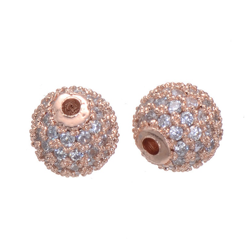 10pcs 6mm CZ Pave Bead European Beads Brass Beadcubic - Etsy