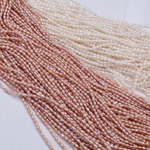 1 Strand 2-2.5mm Mini Freshwater Rice Pearls,fresh Water Pearl Beads ...