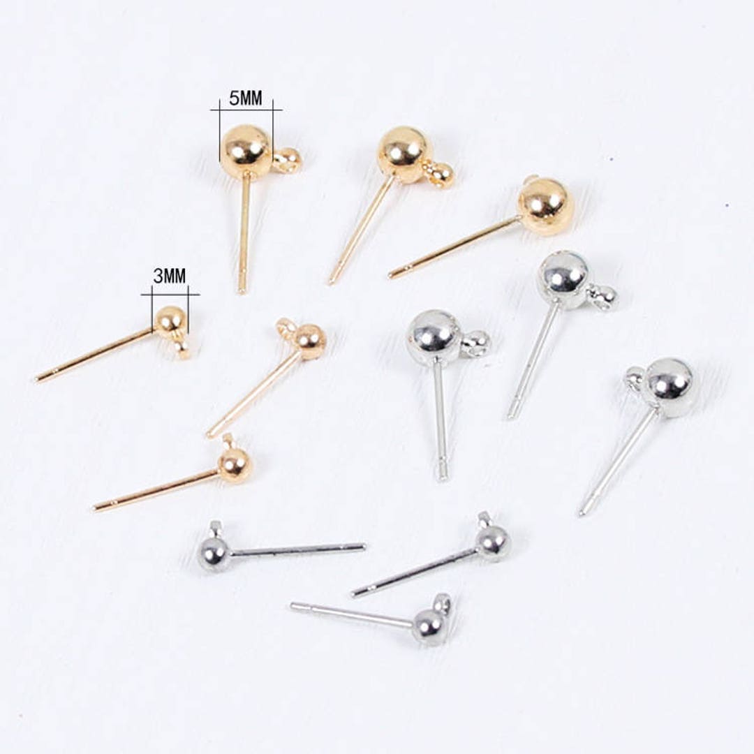 20pcs Brass Ear Stud Ball Ear Stud ZF008 - Etsy