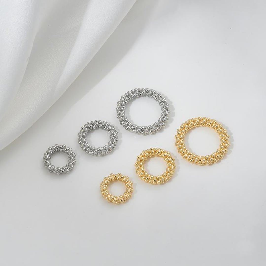 2pcs/4pcs/10pcs 14K Gold Plated Hollow Out Round Circle Geometry Charm ...