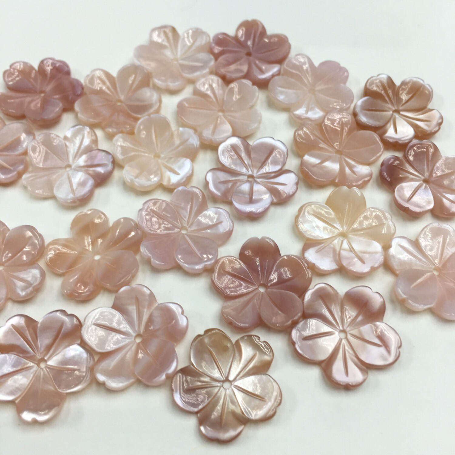 10pcs 15mm Natural MOP Flower Beads White Mother of Pearl | Etsy