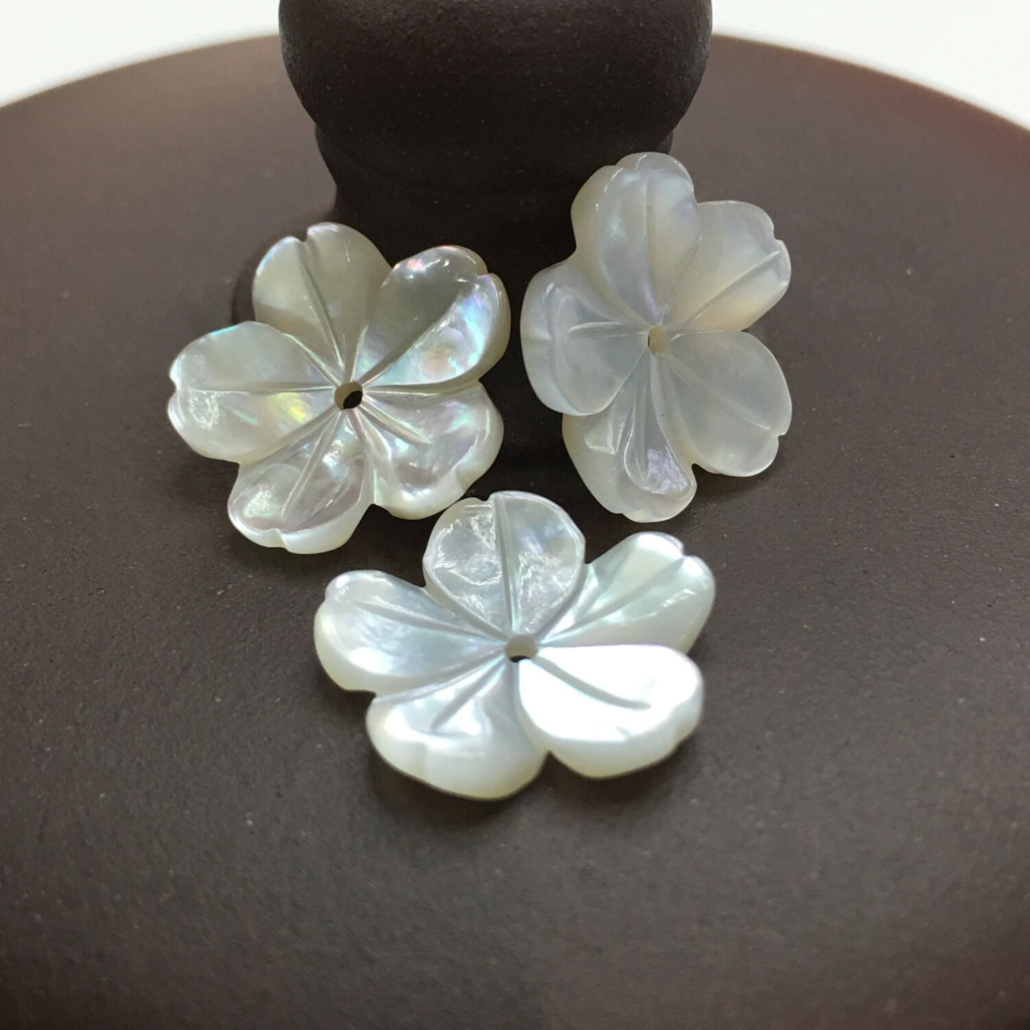 10pcs 15mm Natural MOP Flower Beads White Mother of Pearl | Etsy