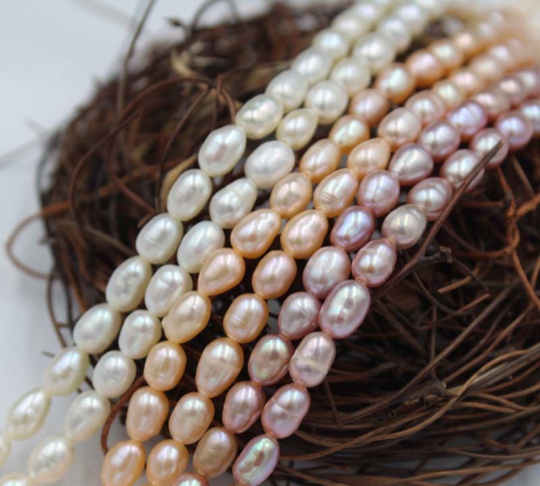 1 Strand 4mm Mini Freshwater Rice Pearls,fresh Water Pearl Beads for ...