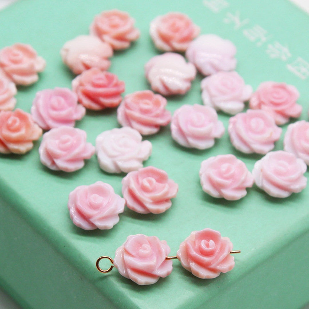 10pcs Natural Pink Conch Shell Flower Beads Queen Conch Shell Carved ...