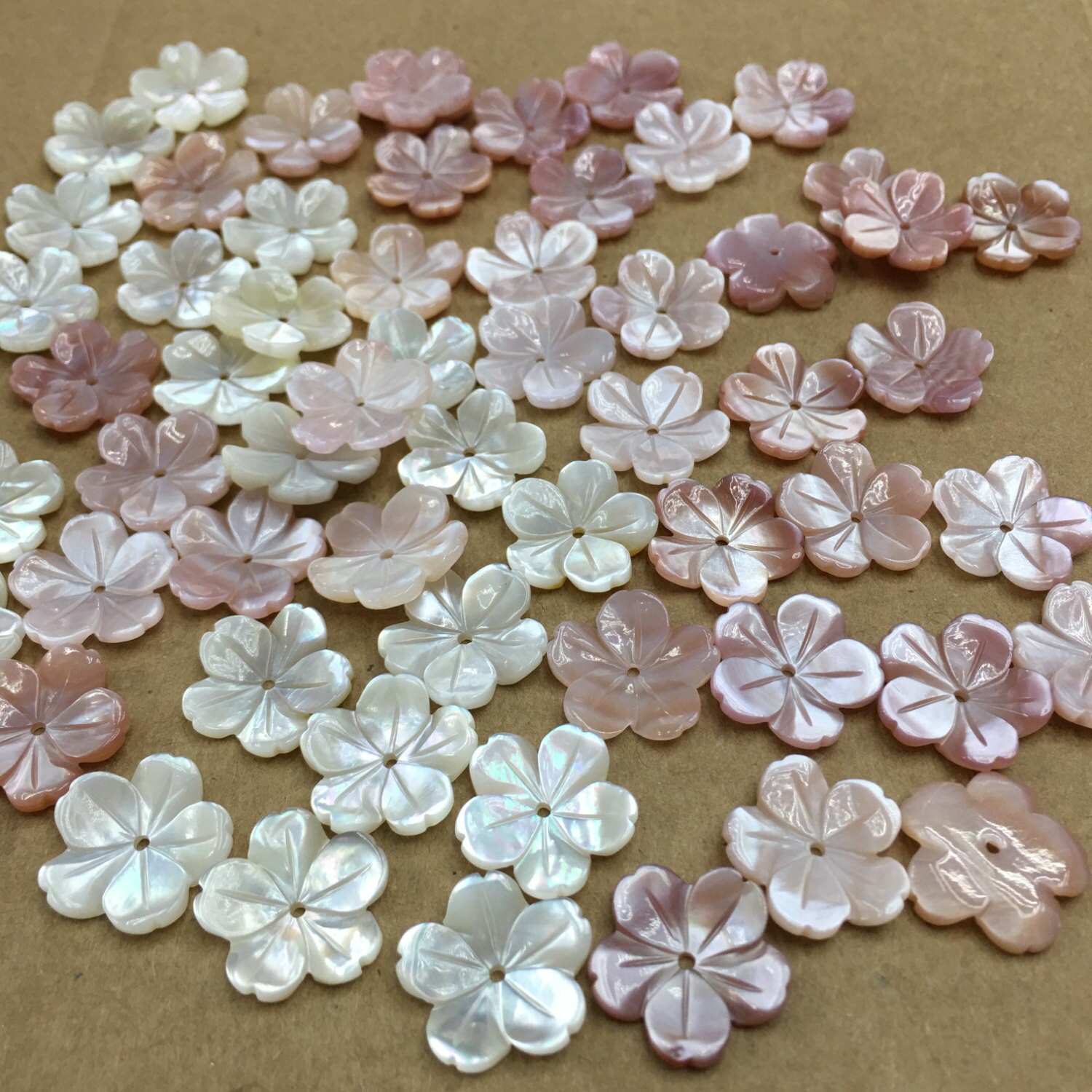 10pcs 15mm Natural MOP Flower Beads White Mother of Pearl | Etsy