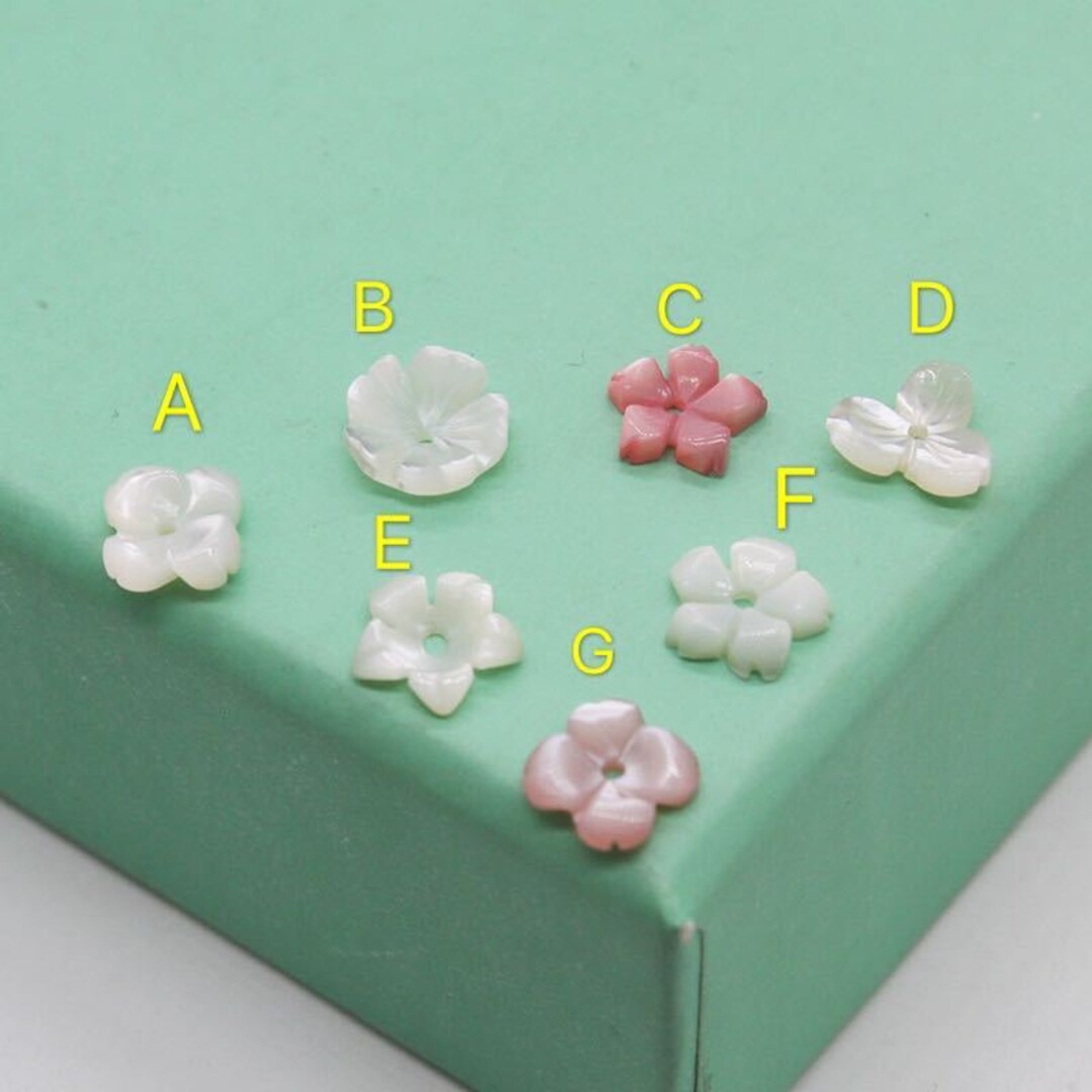 20pcs 8mm natural MOP flor encanto colgantes madre de perla tallada ...