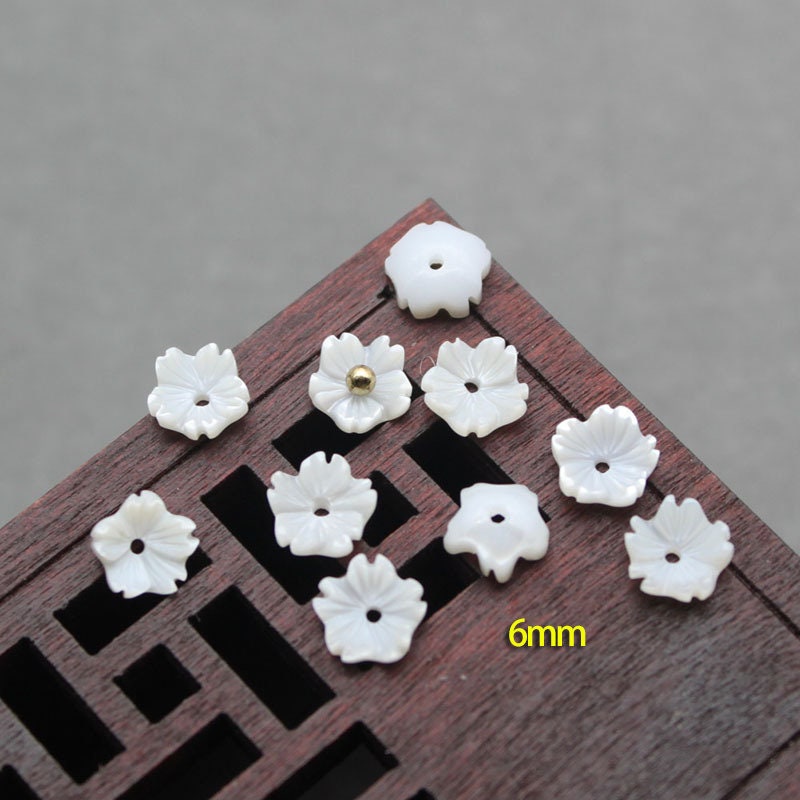 30pcs 6mm8mm10mm12mm Natural White Shell Flower Beads Shell | Etsy